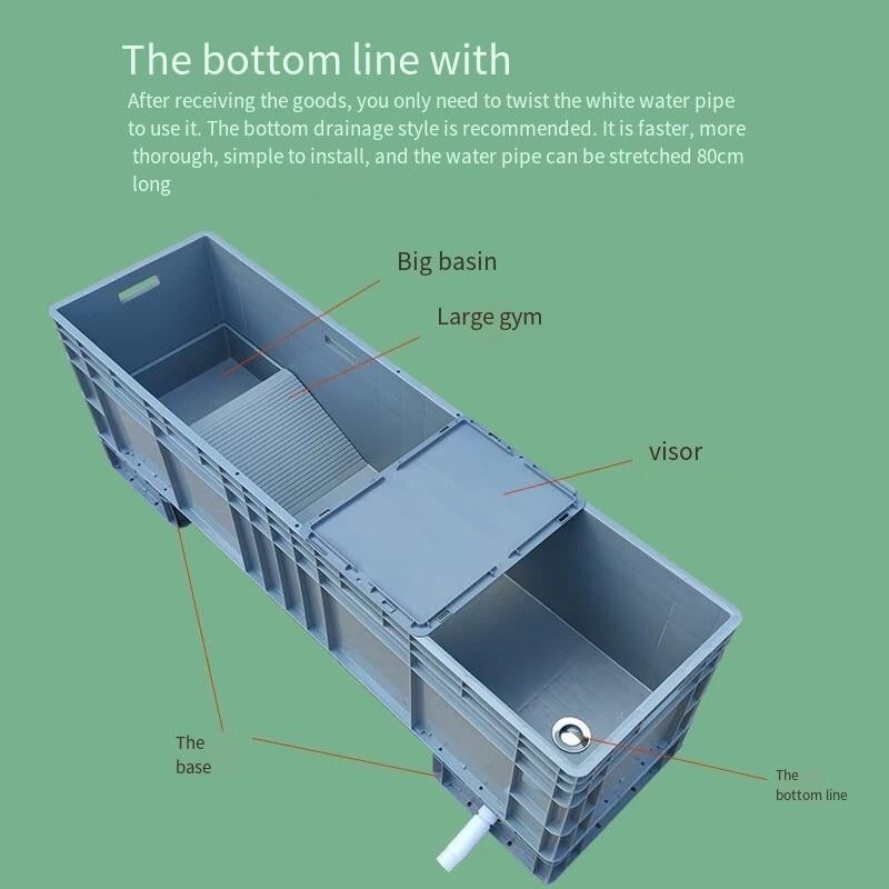 Large Turnover Box EU4822 Rectangular Turtle Tank Special; ECVV SA ...
