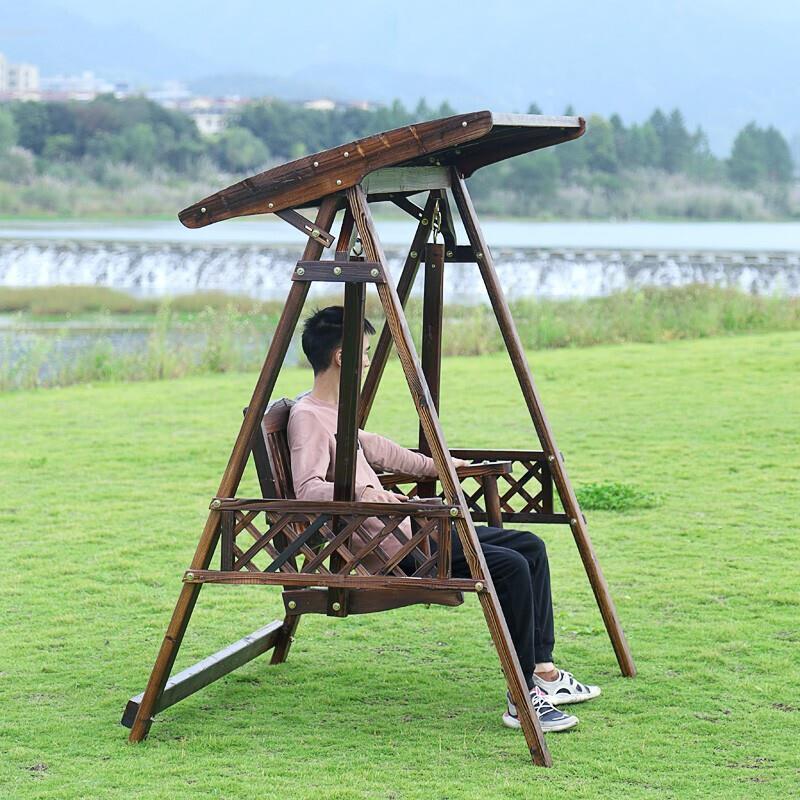 Outdoor Solid Wood Swing Courtyard Rocking Chair Household; ECVV SA ...