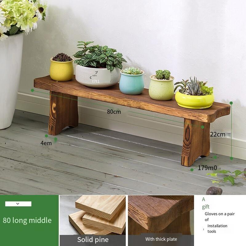Simple Stepped Balcony Flower Rack Living Room Solid Wood; ECVV SA ...