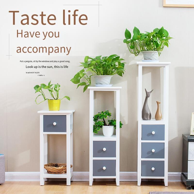 Solid Wood Flower Rack Living Room Flower Rack Storage Rack; ECVV SA ...