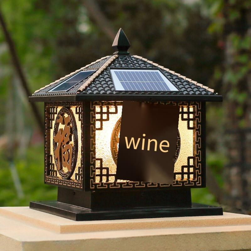 Solar Remote Control LED Column Head Lamp Outdoor Waterproof; ECVV SA ...