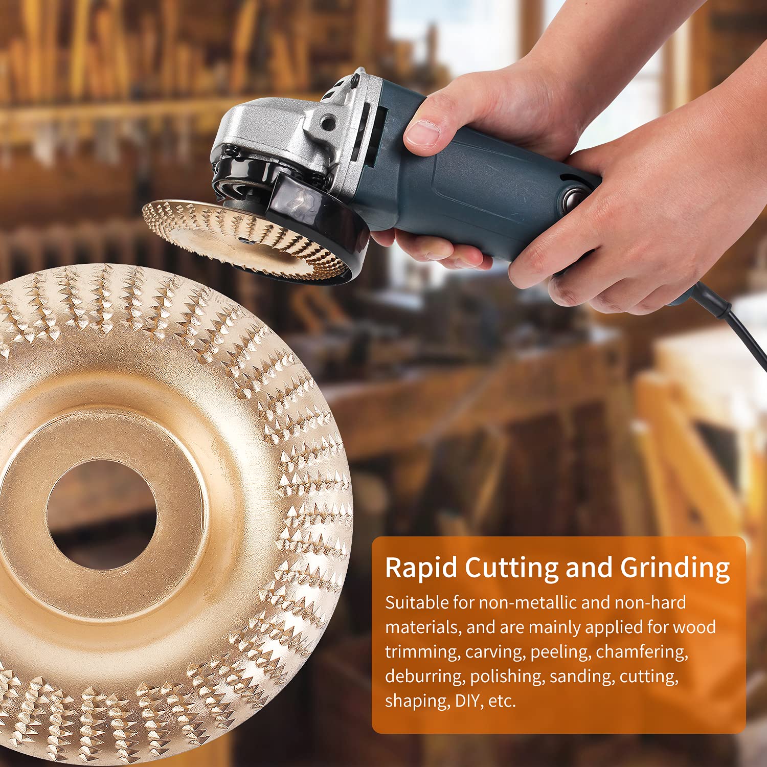 Angle Grinder Accessories 4-Piece Angle Grinder Wood Carving Set ...